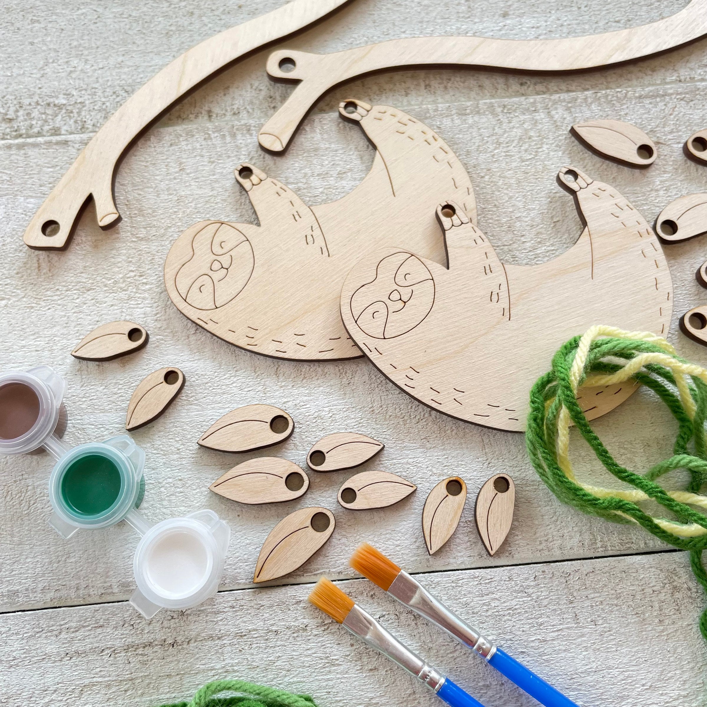 Hanging Sloth Craft Kit Paint and Yarn Included - Etsy