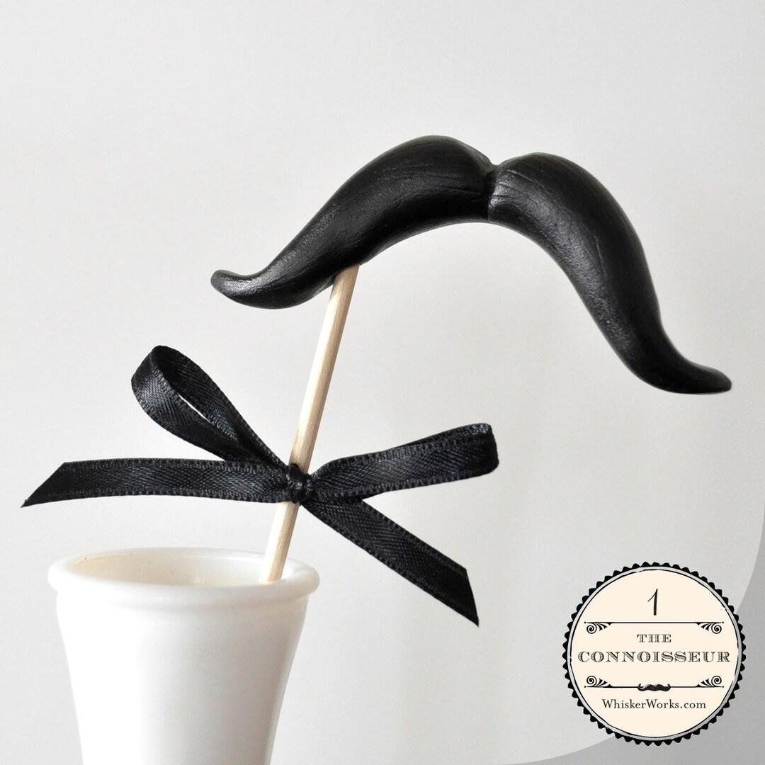 Mustache on a Stick - the Connoisseur - CHOOSE A COLOR - Etsy