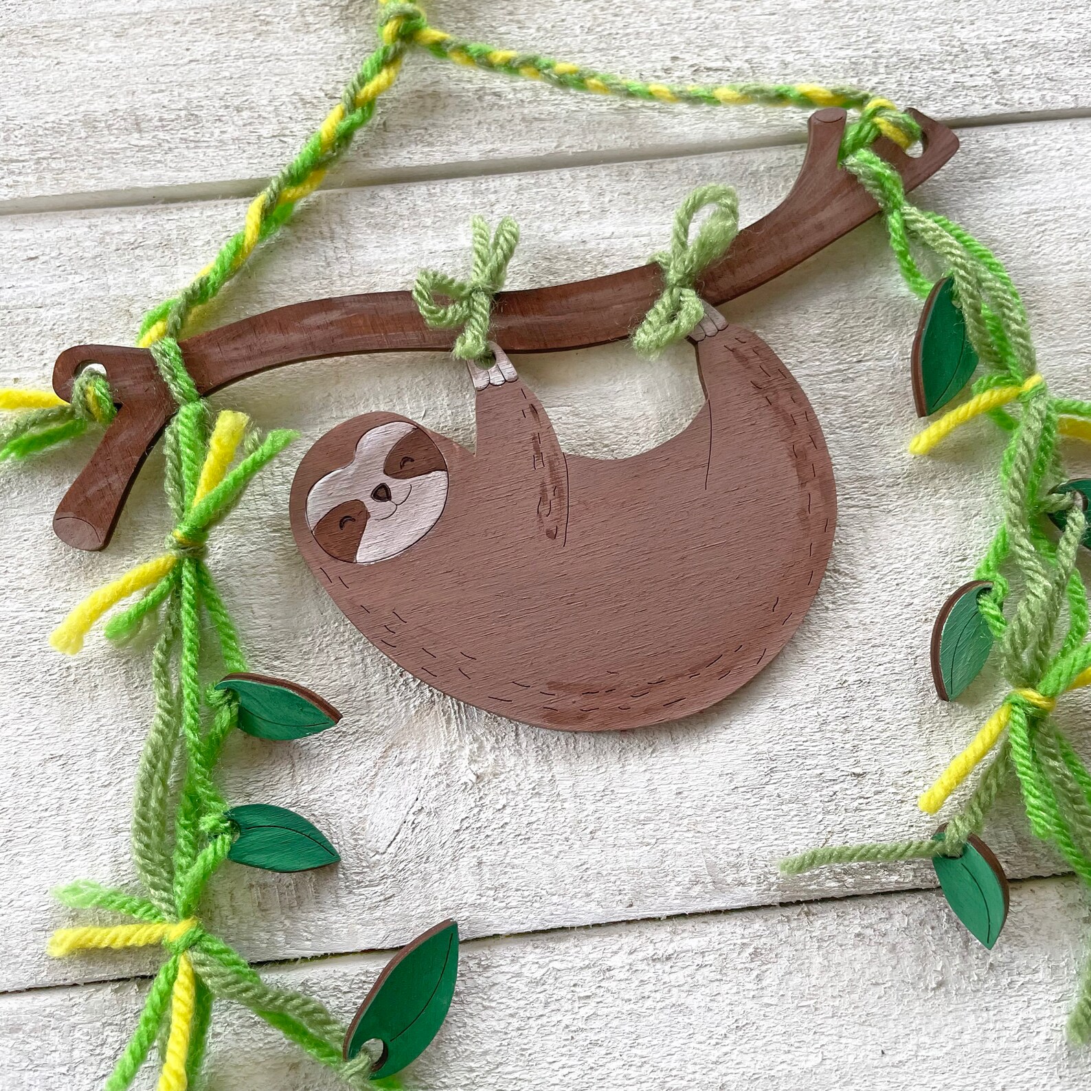 Hanging Sloth Craft Kit Paint and Yarn Included - Etsy