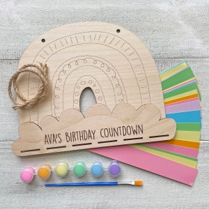 Birthday Countdown - Personalized Bright Rainbow Paper Chain Paint ...
