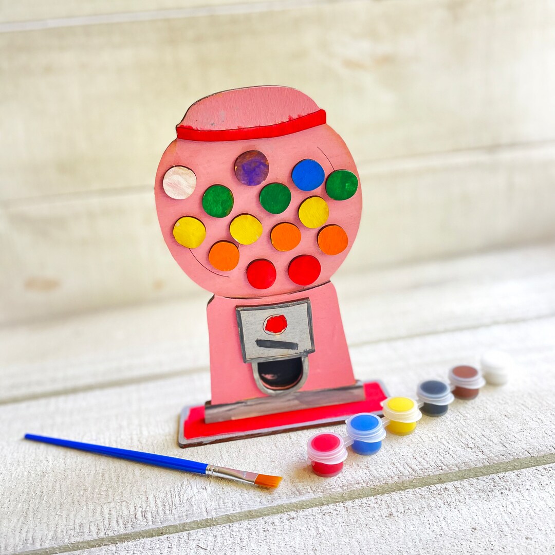 Colorful Gumball Machine Kid Craft - Paint & Brush Included - Made in ...