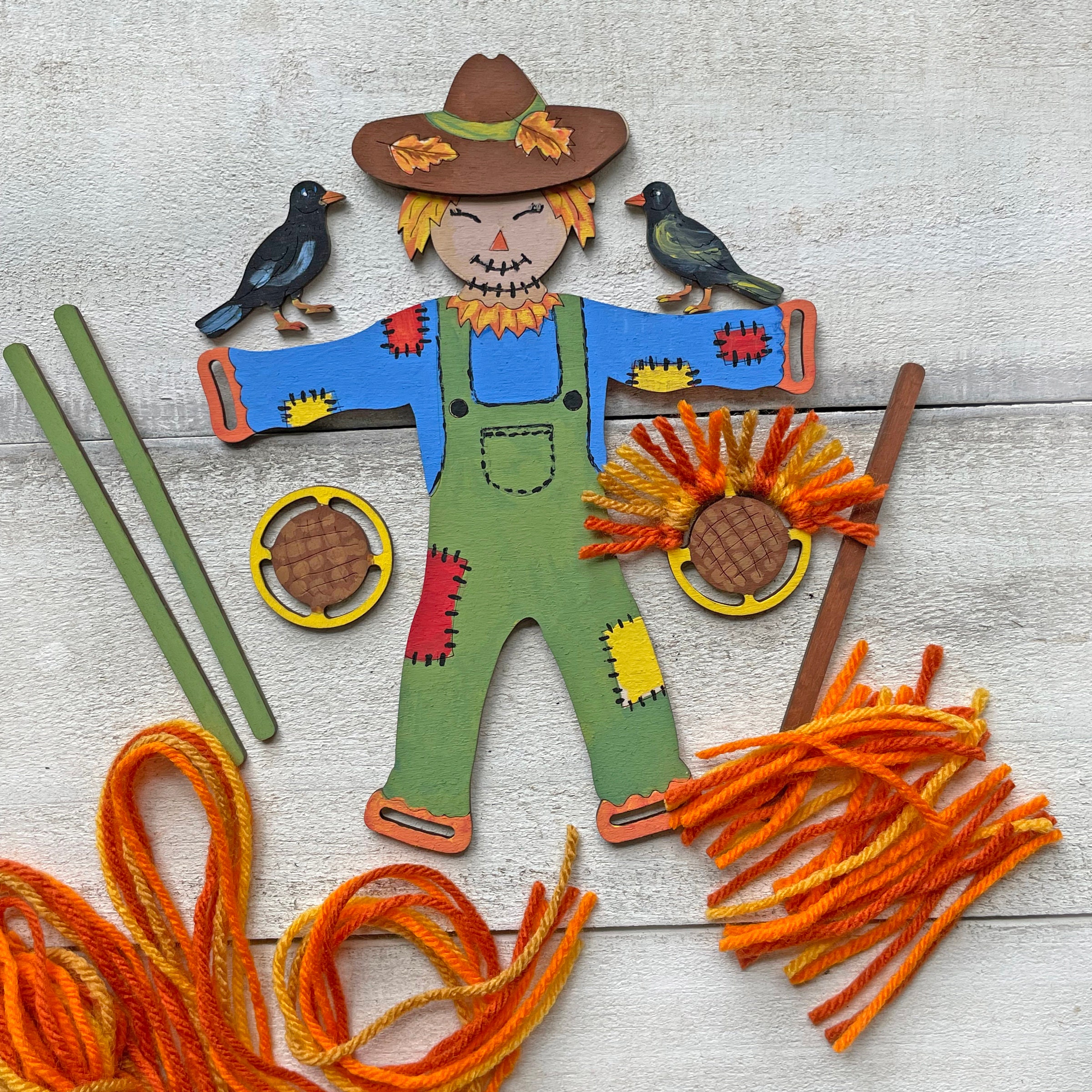 Scarecrow & Sunflowers Fall Craft - Paint and Brushes Included - Etsy