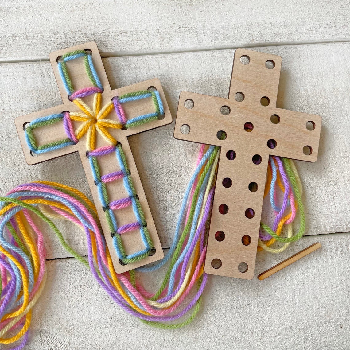 Easter Crosses Wood Project for Kids Complete Yarn Craft - Etsy