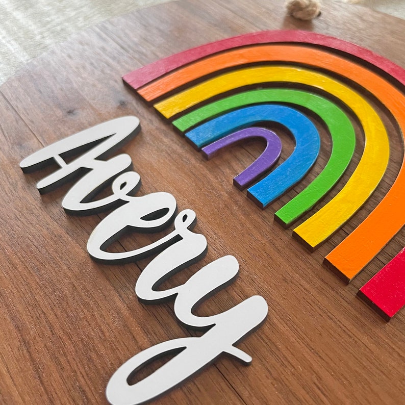 Personalized Rainbow Name Sign Rainbow Baby Nursery or Kids - Etsy