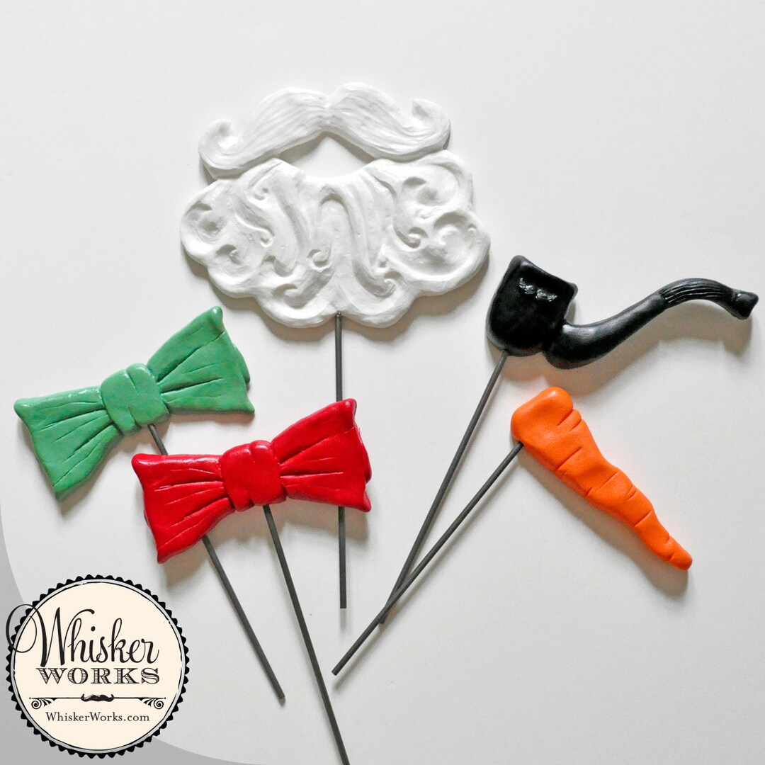 The Christmas Mix of Photo Booth Props Set of 5 Festive Holiday Plastic ...