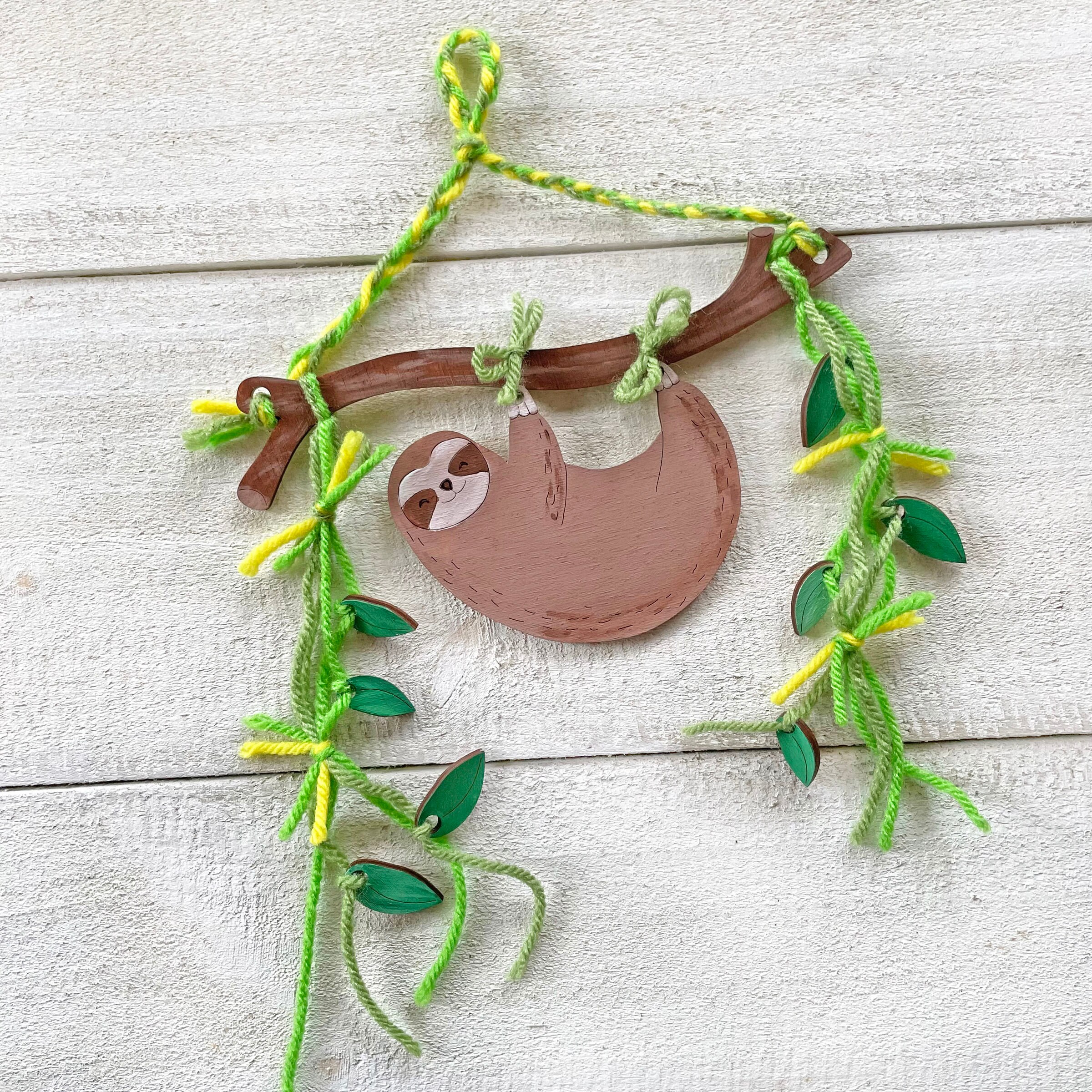 Hanging Sloth Craft Kit Paint and Yarn Included - Etsy