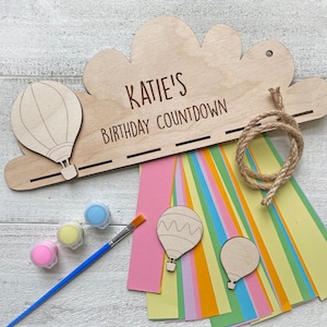 Personalized Birthday Countdown: Rainbow Paper Chain Craft Kit - Etsy