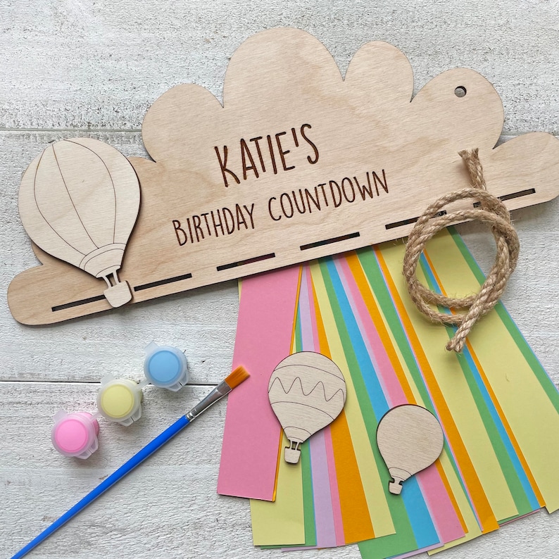 Personalized Birthday Countdown: Rainbow Paper Chain Craft Kit - Etsy