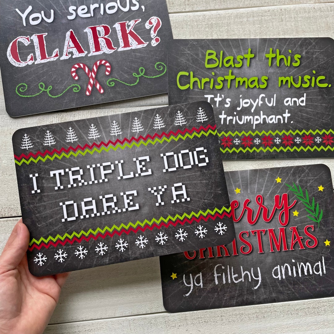Christmas / Holiday Movie Quotes Plastic Photo Booth Phrases Set of 2 ...