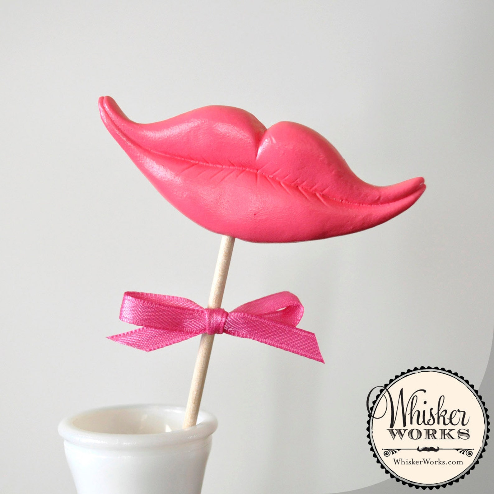 Smile Prop on a Stick the Coquette Choose RED or PINK - Etsy