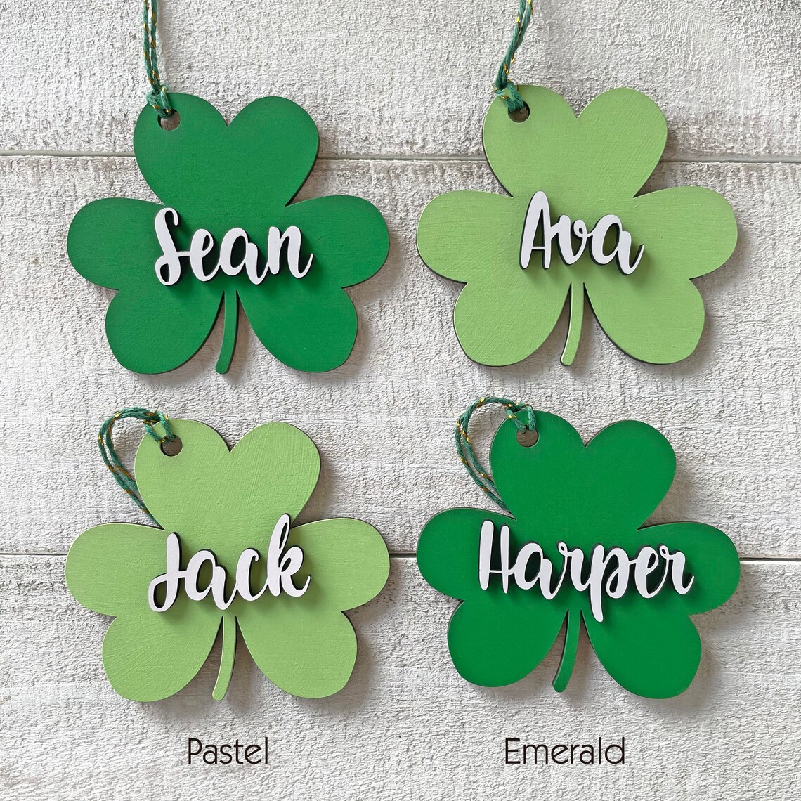 St. Patrick's Day Name Tags - Personalized - Hand Painted - Clover ...