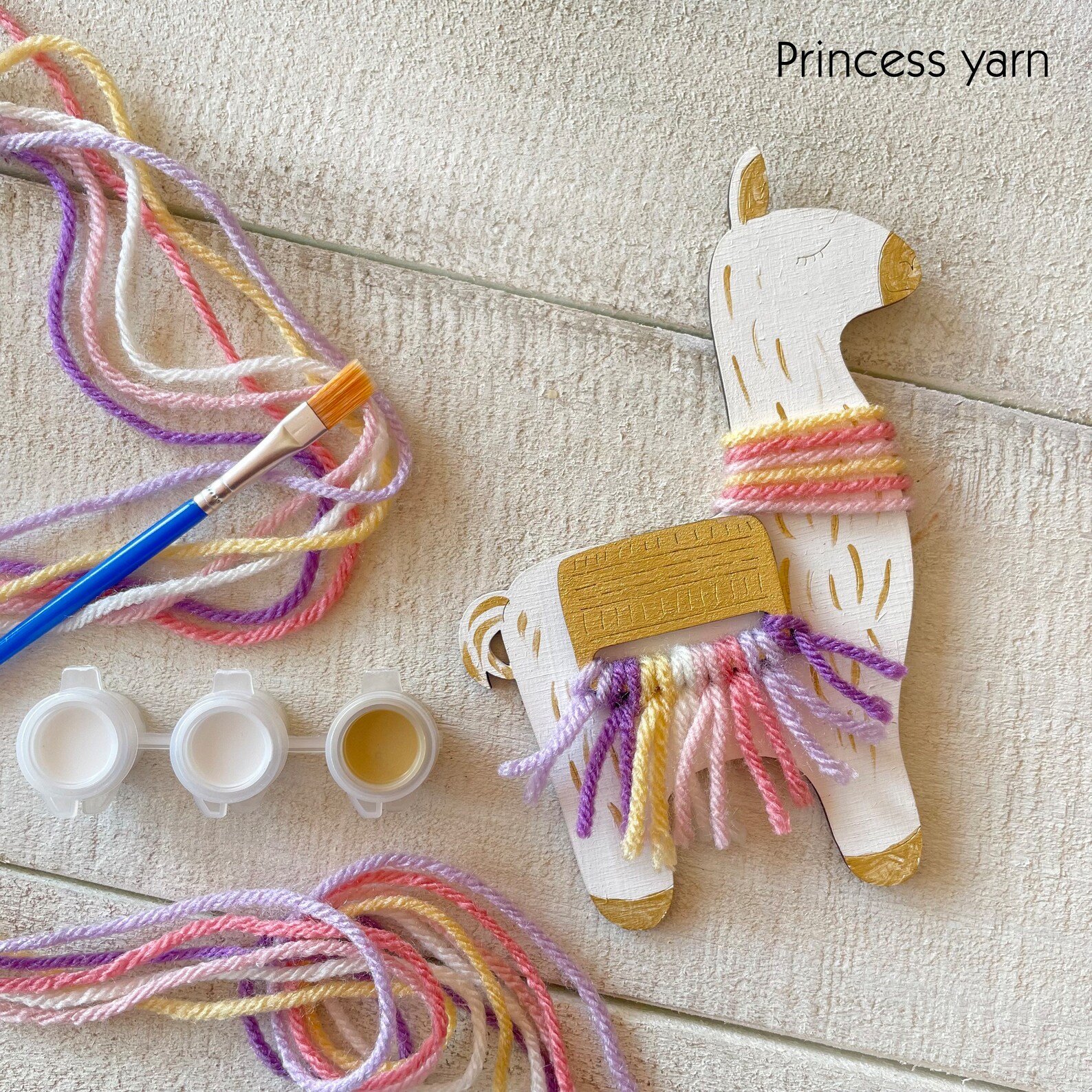 Rainbow Llama Kid Craft - Paint and Yarn Included - Pastel or Bright ...