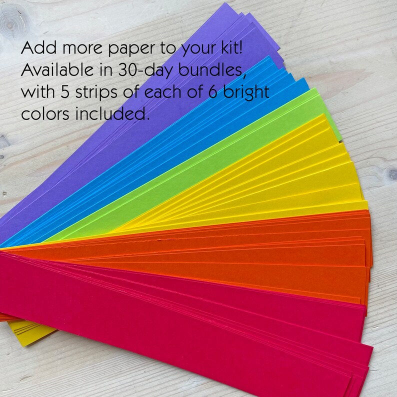 Birthday Countdown - Bright Rainbow Paper Chain Yarn Craft Kit for Kids ...