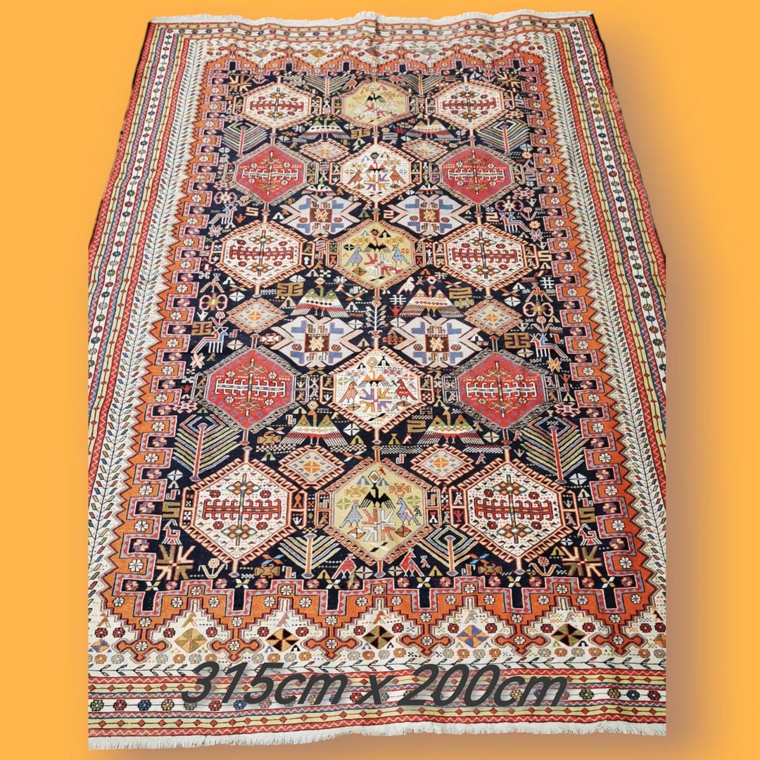 An Incredible Antique Sumac Kilim Persian Rug - Etsy