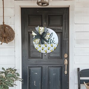 Bee Door Hanger – Honey Bee Welcome Sign – Spring Front Door Decor ...