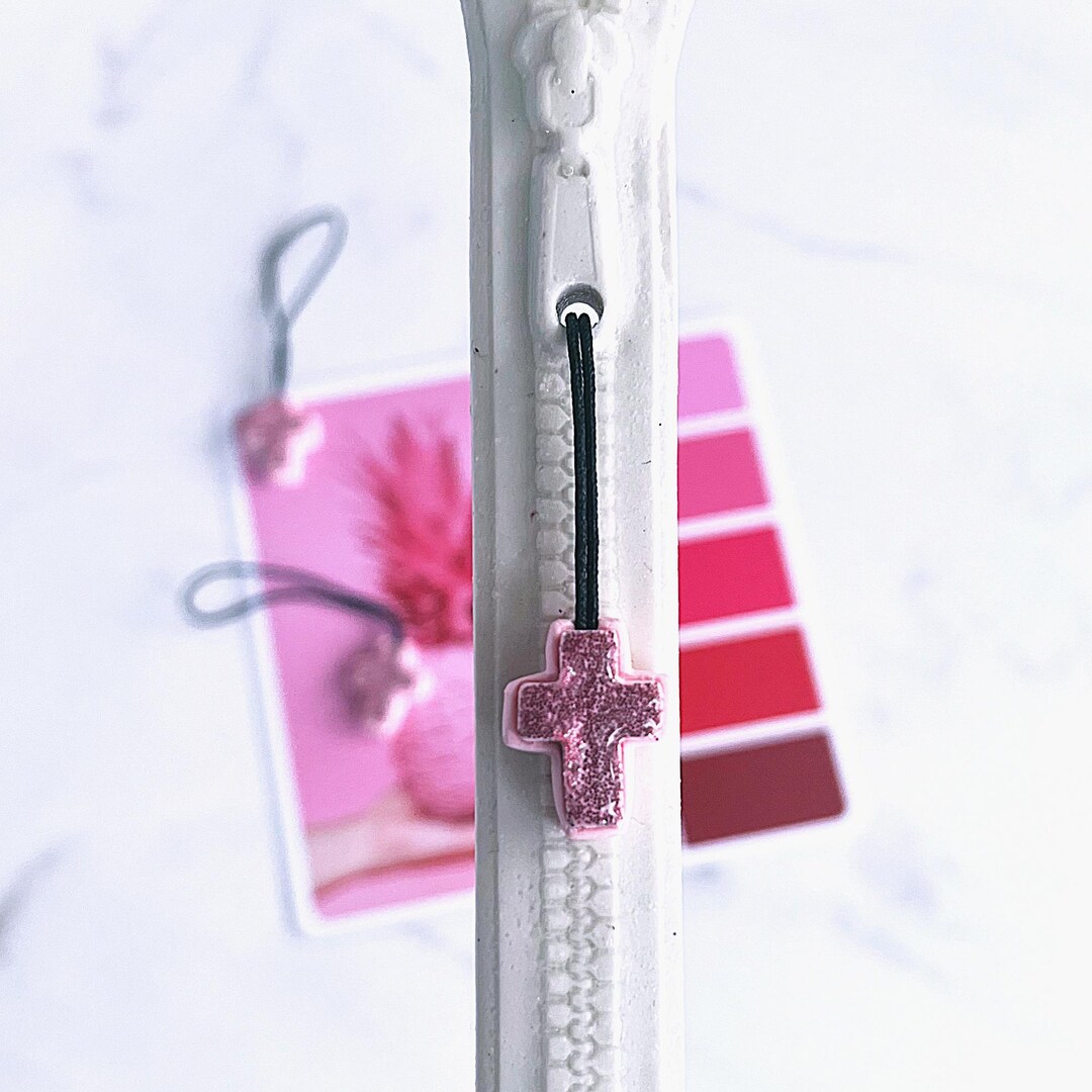 Pink Glitter Cross, Zipper Pull, Religious, Gift Idea, Christian ...