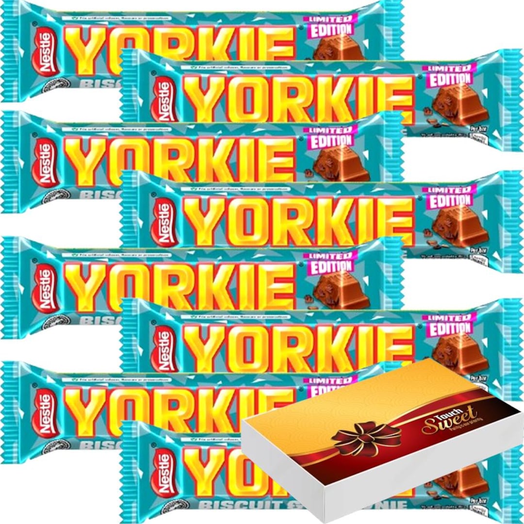 Yorkie Biscuit & Brownie Milk Chocolate Bar 8 X 44g Scrumptious Treat ...