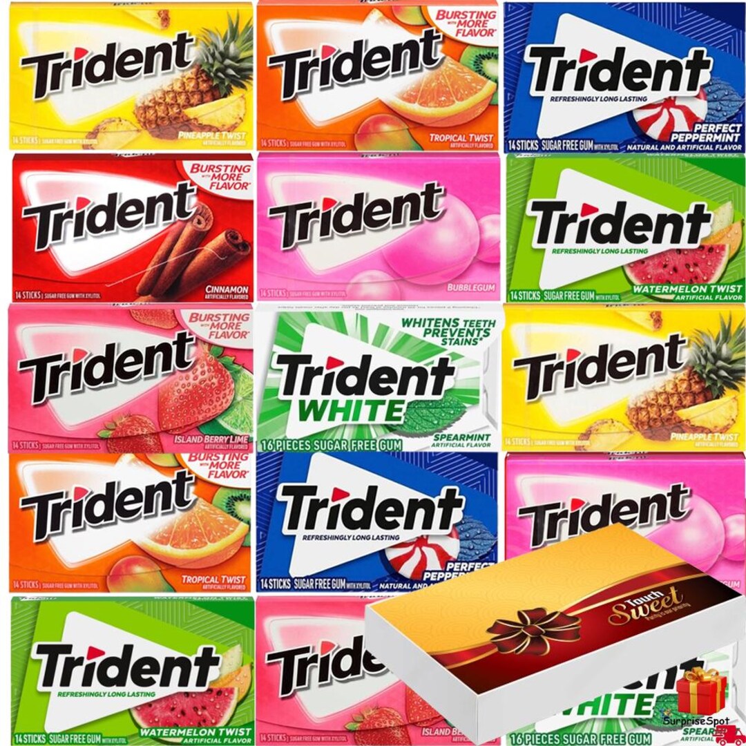 Trident Mix Gum, Flavorful Assorted Gum for Fresh Breath, Perfect Gift ...