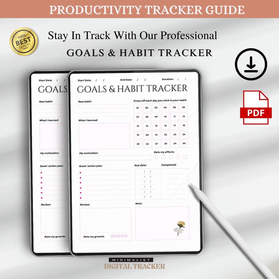 Goal Planner and Habit Tracker, Organizer Notebook, Daily Planning ...