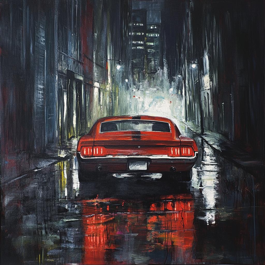 3x Muscle Car Art - Vintage Muscle Car Painting, Digital Download ...
