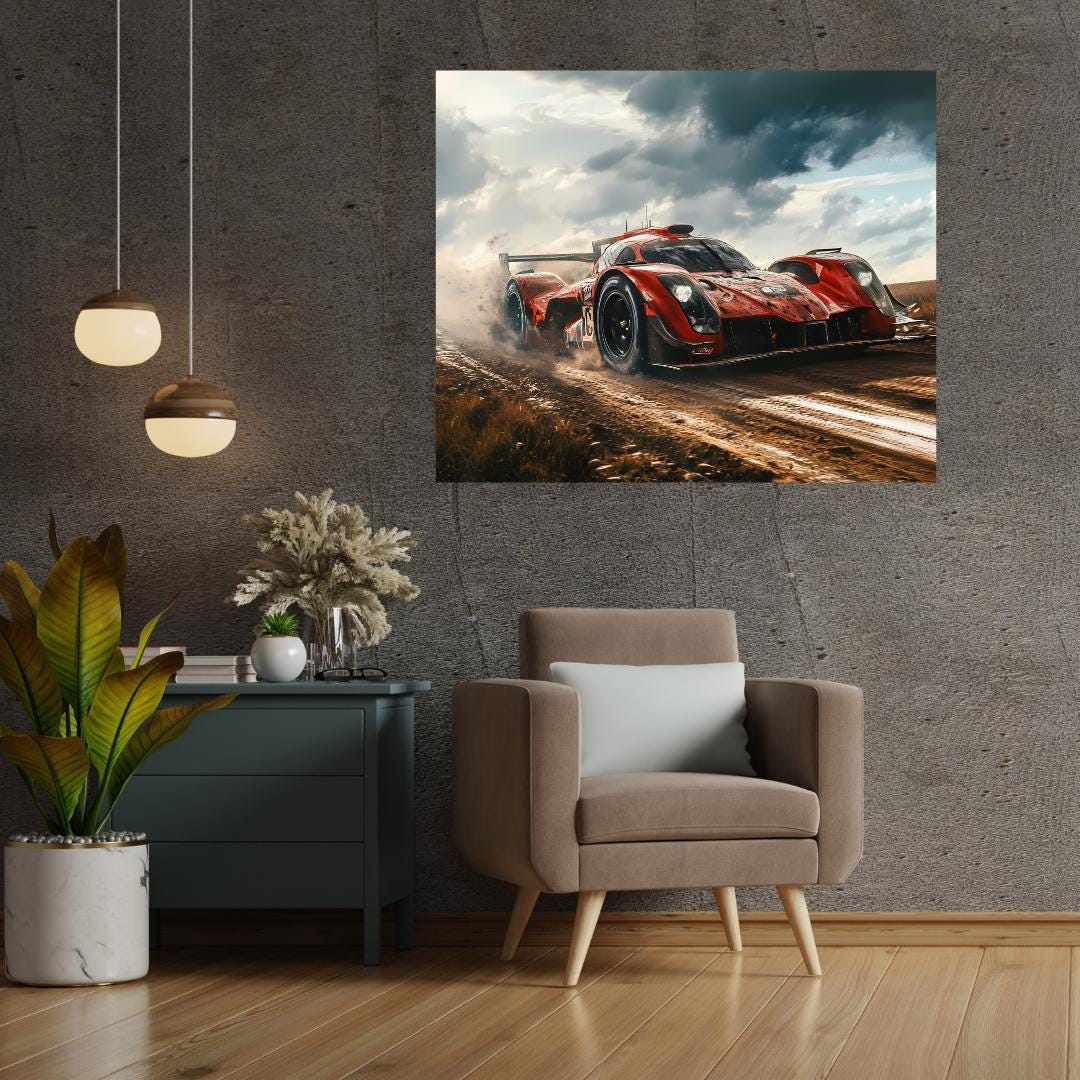 High-speed Racing Car Printable Art | 36x36 High-resolution Digital ...