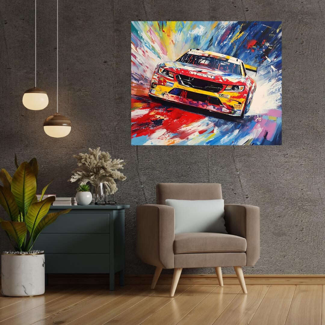 2x Bundle High-speed Racing Car Printable Art | 36x36 High-resolution ...