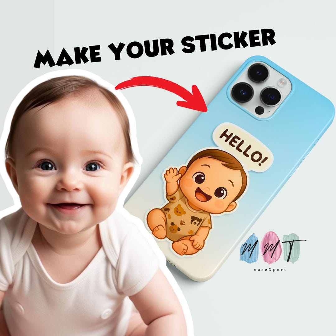 Custom Cartoon Sticker Phone Case | Personalized Face Case | Your Photo ...