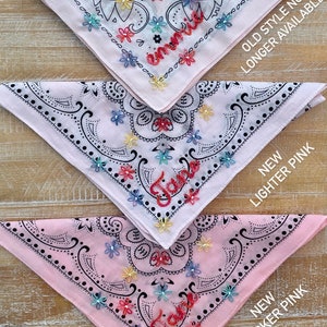 Chain Stitch Hand Embroidered Cotton Bandana | Bright Daisies | Custom ...