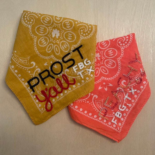 Embroidered Bandana - Etsy