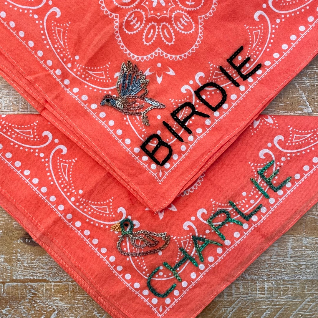 Hand Embroidered Bandana | Hunting Theme With Name | Baby, Father’s Day ...