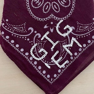 Hand Embroidered Bandana | Game Day | Necktie, Hatband or Face Mask ...
