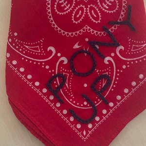 Hand Embroidered Bandana | Game Day | Necktie, Hatband or Face Mask ...