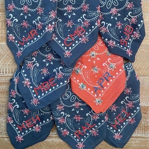 Hand Embroidered Bandana | Name Hair Scarf | Personalized Bandana ...