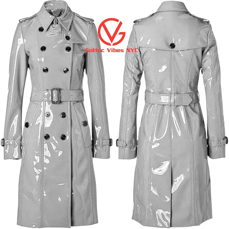Handmade Black Vinyl Gothic Trench Coat: Shiny PVC Faux Leather - Etsy