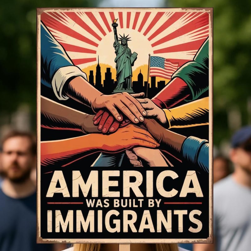 Built by Immigrants Sign - Etsy UK