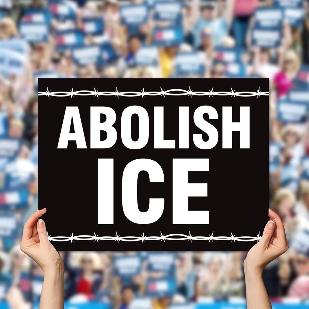 Abolish ICE Protest Sign, No Kings Political Activist Poster, Resist ...