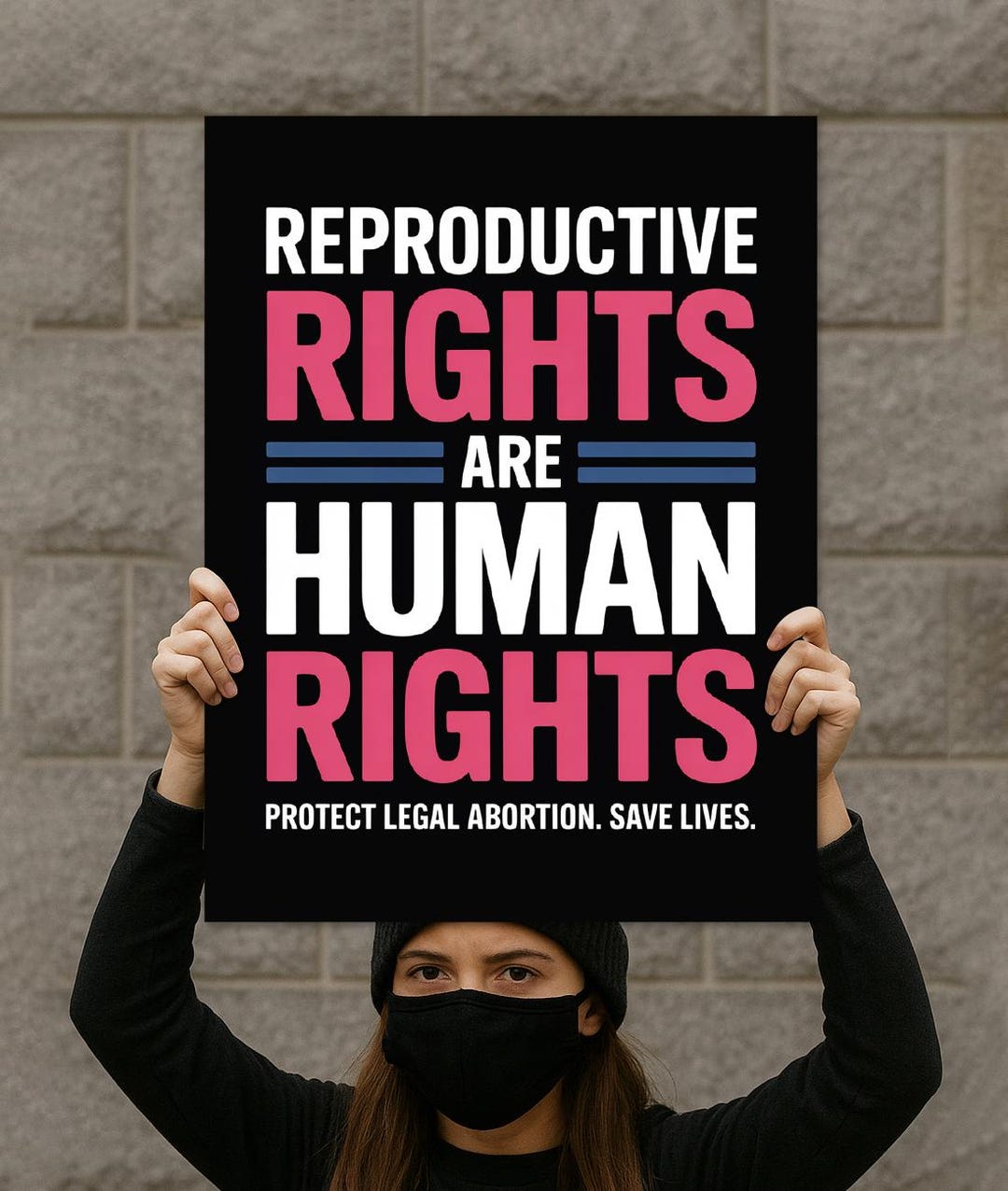 Reproductive Rights Protest Poster, Uterus Fist Feminist Art, Anti ...