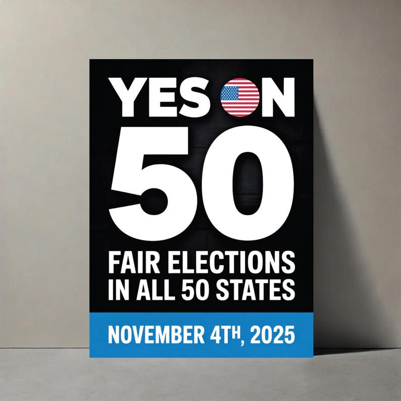 Yes on 50 Protest Sign: California Prop Political Poster, (digital ...