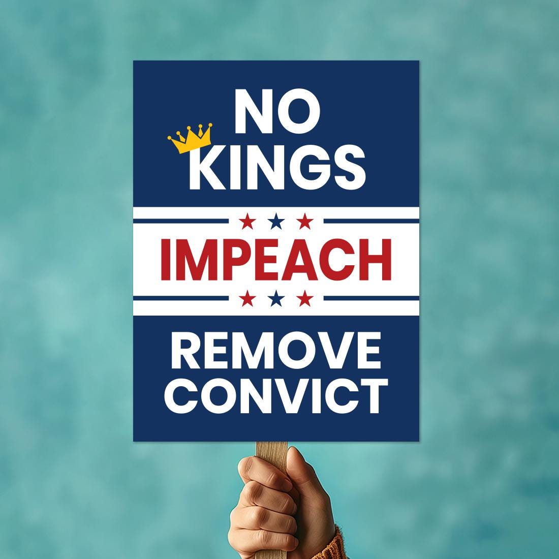 No Kings Anti-maga Protest Poster: Political Rally Sign (digital ...
