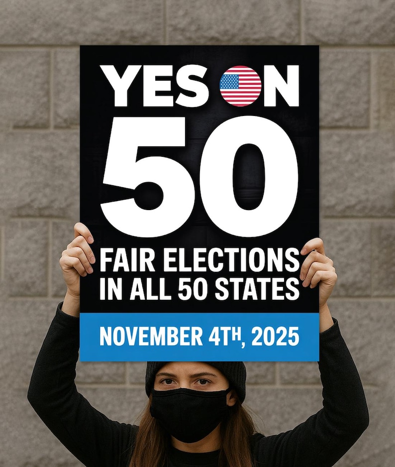 Yes on 50 Protest Sign: California Prop Political Poster, (digital ...