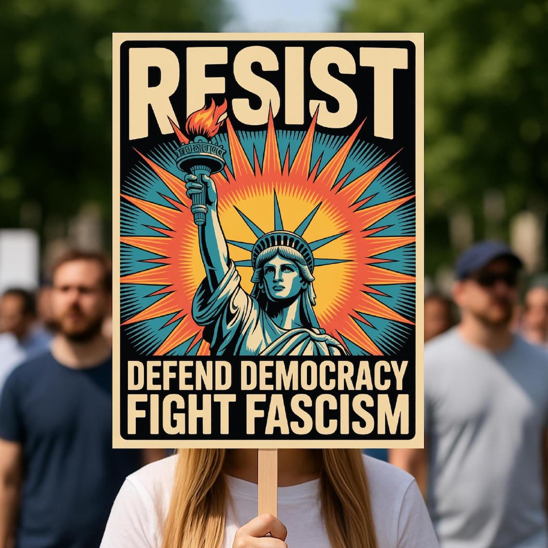 Resist Defend Democracy Protest Signs, No Kings Anti-maga Activist ...