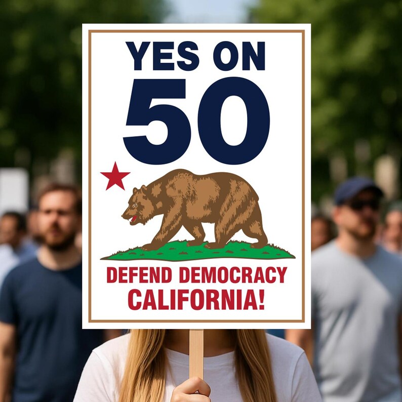 Yes on Prop 50 Protest Sign: California Anti MAGA Political Poster ...