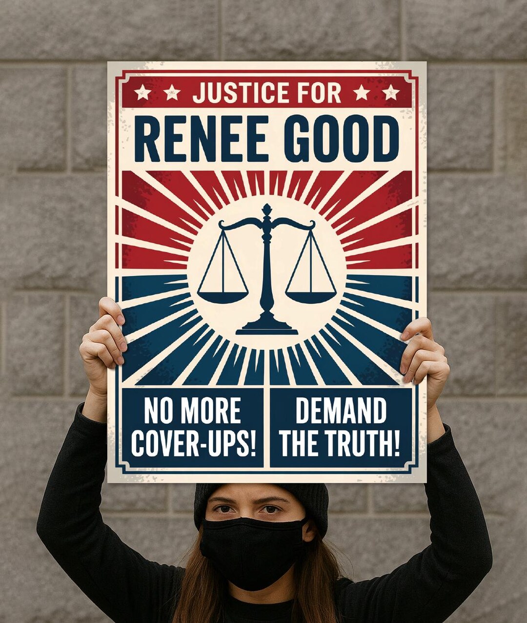 Justice for Renee Nicole Good Protest Sign, Activism Wall Art (digital ...