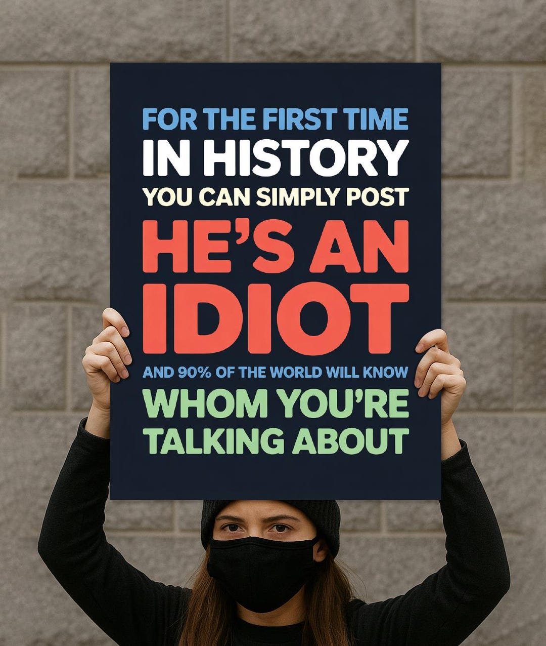 He's an Idiot Protest Sign, Anti-trump Rally Poster (digital Download ...
