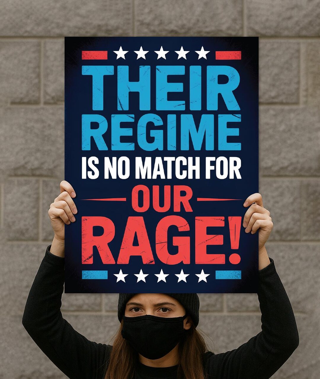 Rage Resist Repeat Protest Sign: Anti-trump, Pro-immigrant (digital ...