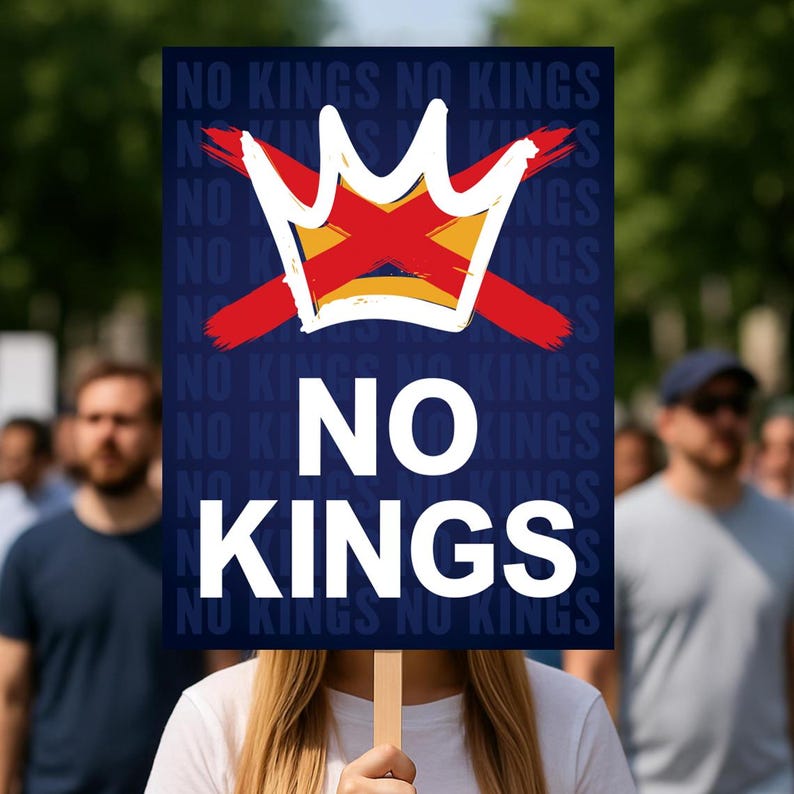 No Kings Resist Trump 2025 Protest Signs Bundle: Defend Democracy Anti ...