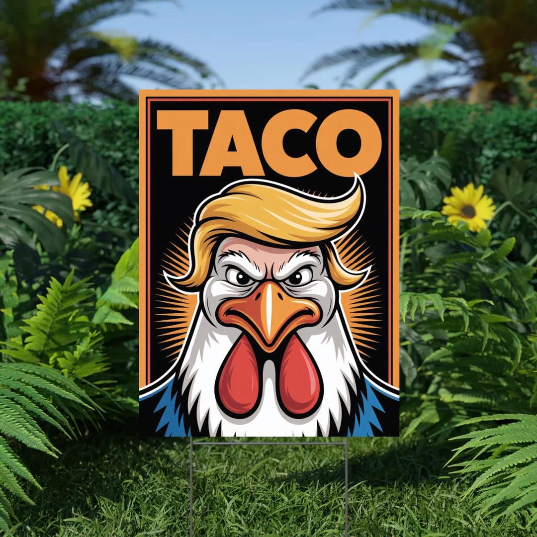 No Kings Protest Sign: Resist, Trump Taco Trade Funny Political Poster ...