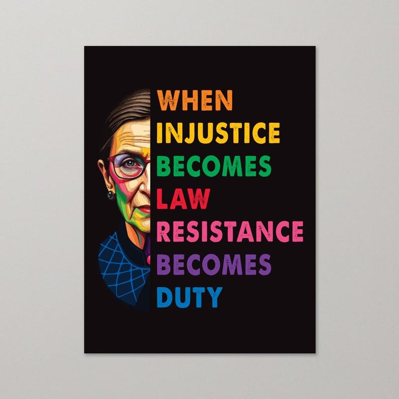 Ruth Bader Ginsburg Protest Poster: Social Justice Sign (digital ...