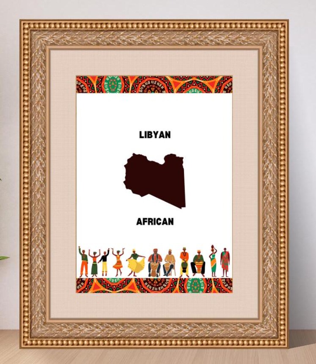 Libyan & African Wall Art, Minimalist Libya Map Poster - Etsy