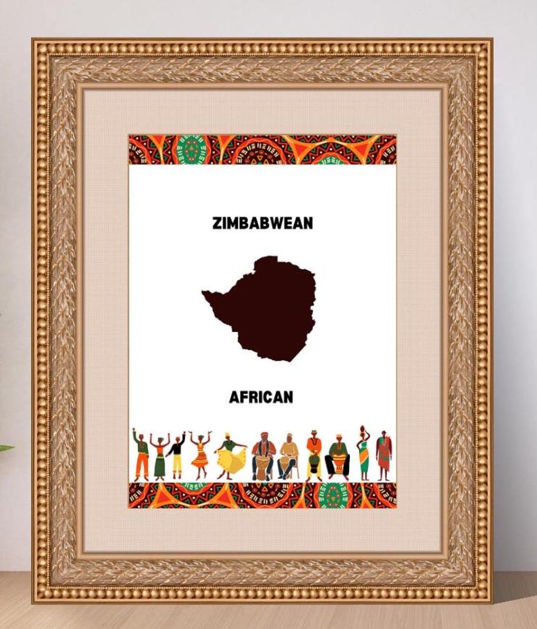 Zimbabwean & African Wall Art, Minimalist Zimbabwe Map Poster - Etsy